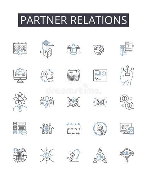 Partner Relations Line Icons Collection Employee Engagement Customer