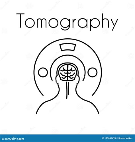 Vector Healthcare Linear Tomography Icon With Brain Symbol And