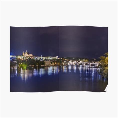 Charles Bridge And Prague Castle Poster For Sale By Conschdl Redbubble