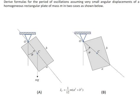 Solved Derive Formulas For The Period Of Oscillations