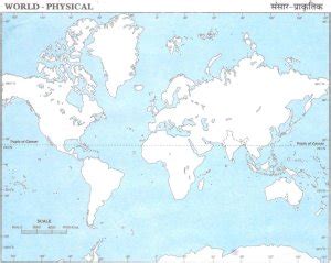 Physical Map Of World For School Blank Pdf Download For Practice