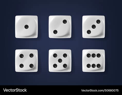 Realistic 3d Dice Cubes Small Six Sided Objects Vector Image