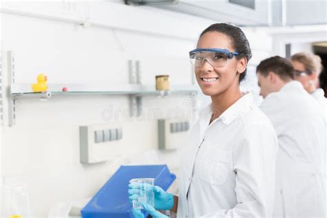 Female Lab Technician With Safety Goggles Stock Photo Image Of Assistant Laboratory 98957412