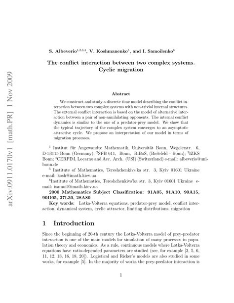 Pdf The Conflict Interaction Between Two Complex Systems Cyclic Migration