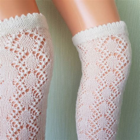 White Laced Sock Etsy