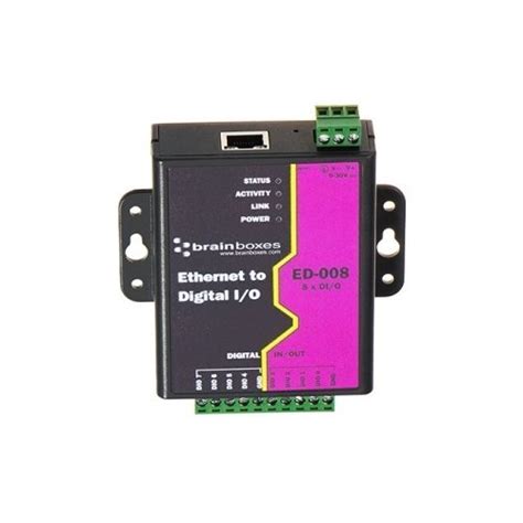 Buy Brainboxes ED 008 ETHERNET TO 8 DIGITAL IO PORTS 8 DIGITAL INPUT OUTPUT CHANNELS By