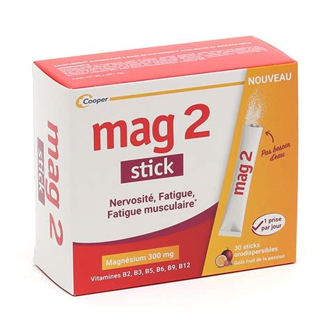 mag 2 stick magnésium 300 mg nervosité fatigue et crampes