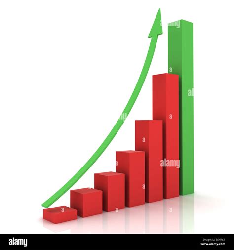 Business Bar Chart With Arrow Pointing Up Stock Photo Alamy