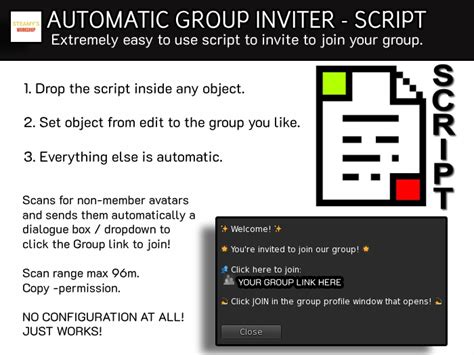 Second Life Marketplace Automatic Group Inviter Script