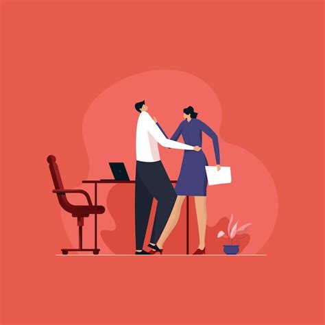 Premium Vector Manager Is Flirting With Lady In The Office Irresistible Desire Sexual Issue