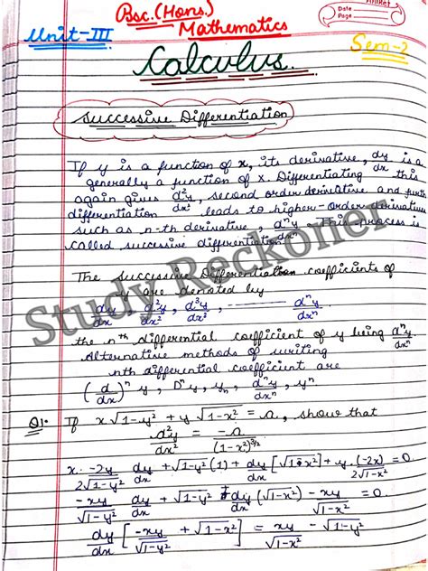 Successive Differentiation Pdf