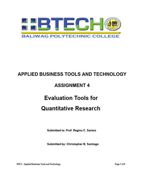 Evaluation Tools For Quantitative Research Pdf Quantitative Research Statistics