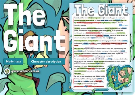 Year 3 Model Text Character Description The Giant Grammarsaurus