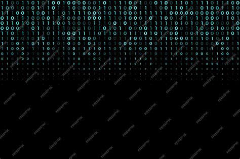 Digital Binary Code Tech Matrix Wallpaper With Falling Numbers Design Vector Gratis