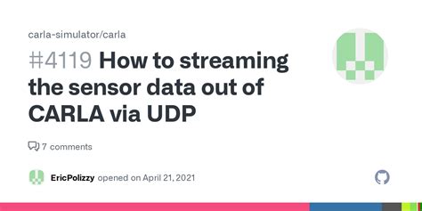 how to streaming the sensor data out of carla via udp · issue 4119 · carla simulator carla · github