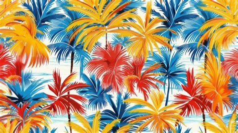 Vibrant Palm Trees On White For Summer Bliss Stock Illustration Illustration Of Leisure
