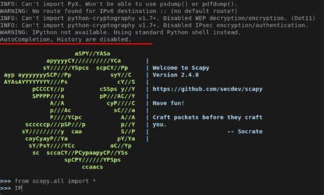 Python 3x How To Enable Syntax Prompts And Highlighting In The Scapy