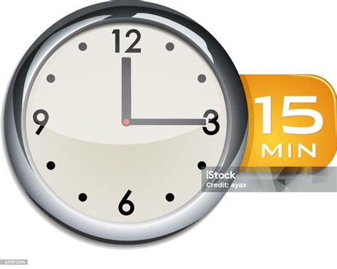 Timer Jam Dinding Kantor 15 Menit Ilustrasi Stok Unduh Gambar Sekarang Baja Bilangan