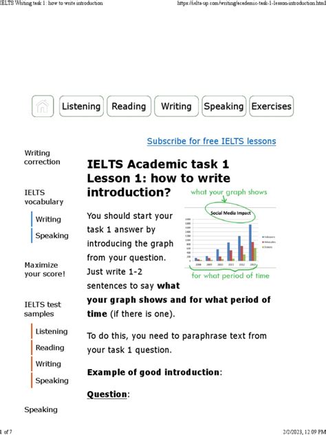Ielts Writing Task 1 How To Write Introduction Download Free Pdf