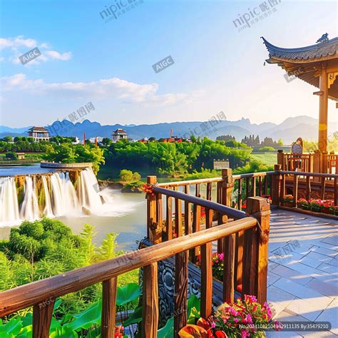 Ai创作图亭台楼阁流水瀑布 中式长廊风雨桥 旅游景区亭台楼阁 旅游区观景平台 道栈廊桥湖景 亭台楼阁河边公园 中式园林水景区 黔东南州房地产素材 石桥凉亭观景台 水榭平台 亲水平台亭子近水楼台