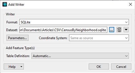 Converting From Csv To Postgresql And Postgis Or Sqlite And Spatialite Fme Support Center
