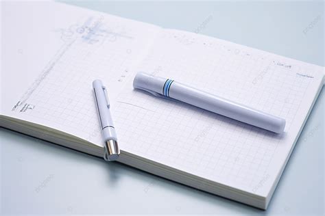 White Pen On Notebook With Paper On The Side Background High Resolution Luck Diary Background
