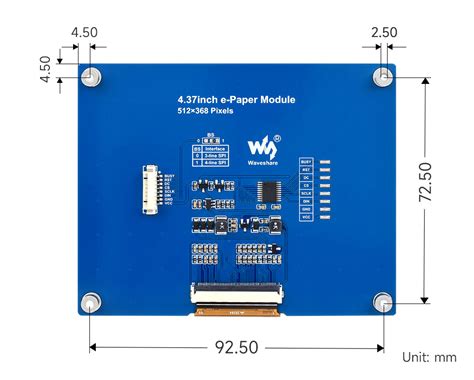 437inch E Paper Module G 512 × 368 Redyellowblackwhite Ws 23153