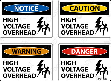 Danger High Voltage Overhead Sign On White Background Stock Vector 4813619 Crushpixel