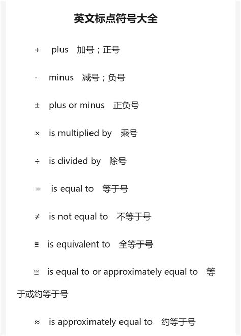 各种标点符号的英文表达合集