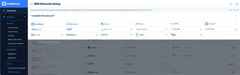 Mediation Sdk Networks Setup Ironsource Knowledge Center