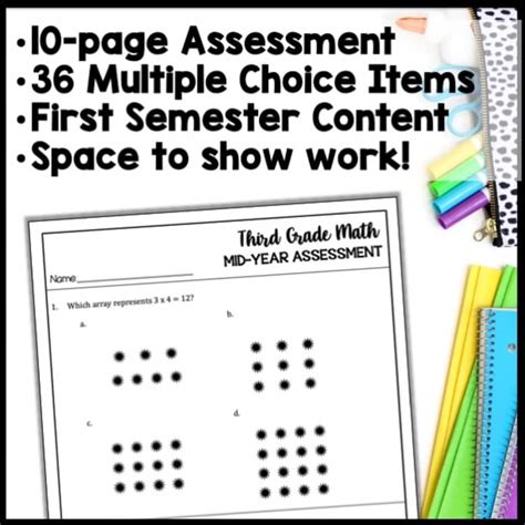 Eog Prep Review Mid Year 3rd Grade Math Pre Assessment Basic Skills