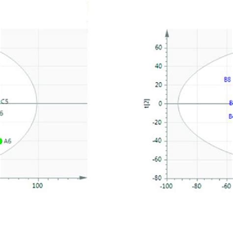 a pca score plots and loading plots green class housing a blu
