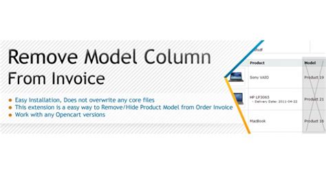 opencart remove model from invoice free