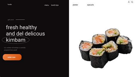 website design for ordering sushi figma
