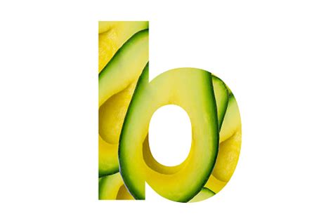 문자 B 알파벳 아보카도의 디자인 프로젝트 포스터 엽서 초대장 브로셔 및 앨범에 대한 알파벳 컬렉션 아보카도의 그림