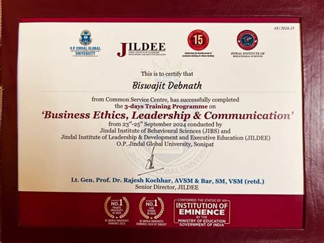 Biswajit Debnath On Linkedin Participated 3 Days Residential Training On Business Ethics