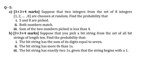 Solved Q 5 A 334 Marks Suppose That Two Integers From