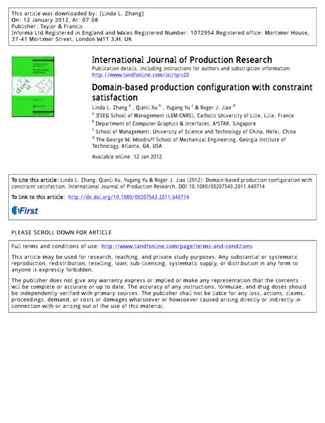 Pdf Domain Based Production Configuration With Constraint Satisfaction