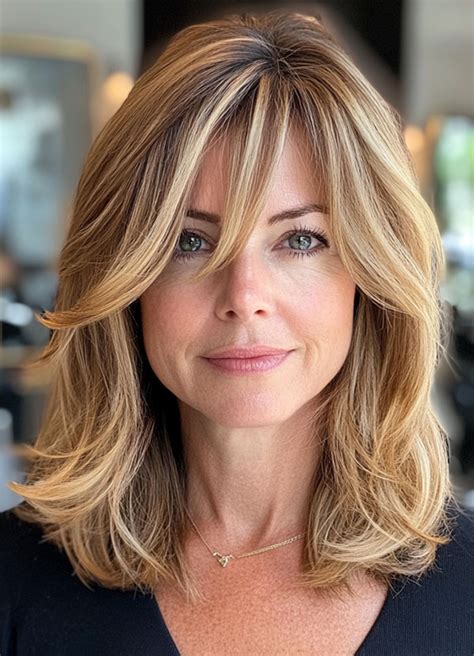35 Layered Haircuts For Women Over 40 Blonde Shoulder Length Layers
