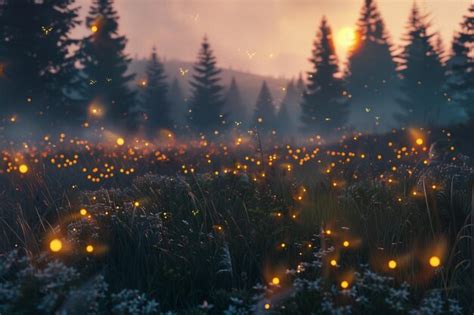 Enchanting Fireflies Dancing In The Twilight Octan Premium AI Generated Image
