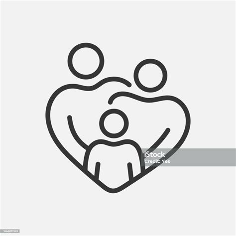 패밀리 라인 아이콘입니다 부모와 자식 개념 인구 통계학 치료 기호 벡터 그림 가족에 대한 스톡 벡터 아트 및 기타 이미지 가족 아이콘 아이 Istock