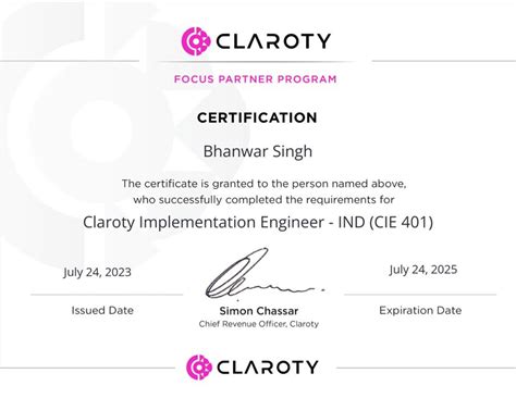 Bhanwar Singh Ranawat On Linkedin Claroty Implementation Engineer Certification