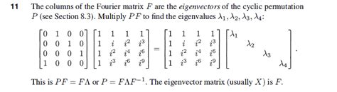 Solved 11 The Columns Of The Fourier Matrix F Are The