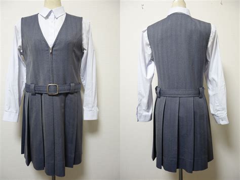 制服市場 大阪府 835 大阪女学院高校 冬用ジャンパースカート（ベルト付）指定ブラウス 150b