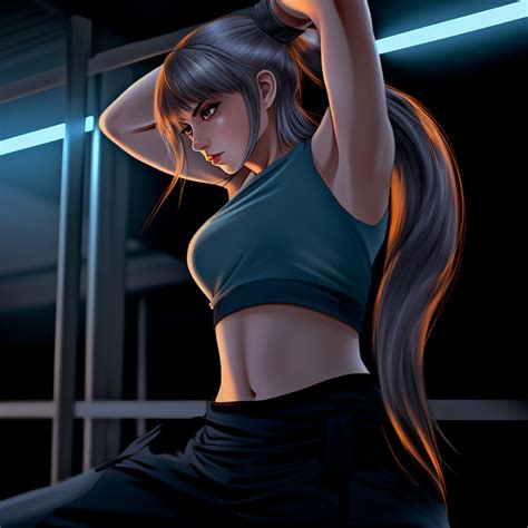 Cheems Strong Girl With Vibrant Orange Hair Stretc By Ameliafirefox On Deviantart