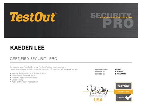 Kaeden Lee On Linkedin Im Happy To Share That Ive Obtained A New Certification Testout…