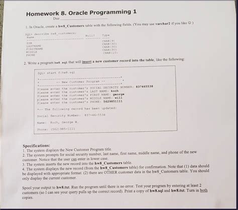 Solved Homework 8 ﻿oracle Programming 1due Qin Oracle