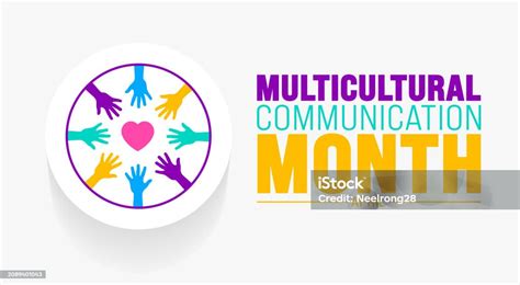 4월은 다문화 커뮤니케이션의 달 배경 템플릿입니다 휴일 컨셉 배경 배너 플래카드 카드 및 텍스트 비문과 표준 색상이 있는 포스터