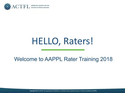 Part1 Introduction To Aappl Rater Training Pptx