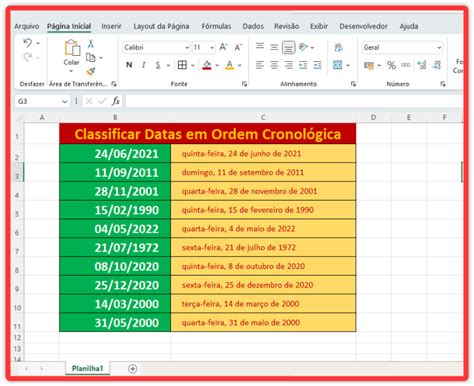 Como Classificar Datas em Ordem Cronológica no Excel Tudo Excel